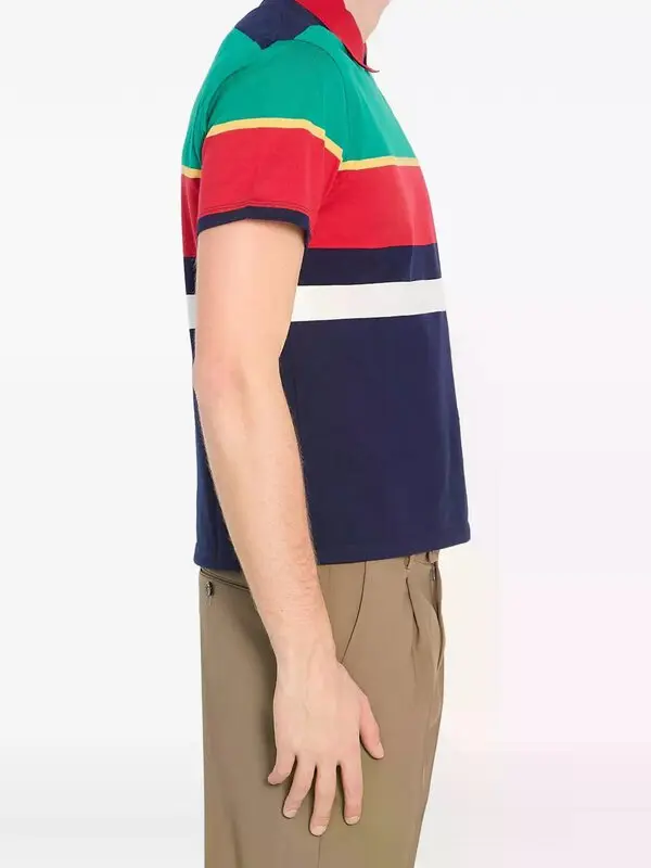 Versace Striped Short-sleeve Polo Shirt - Blue