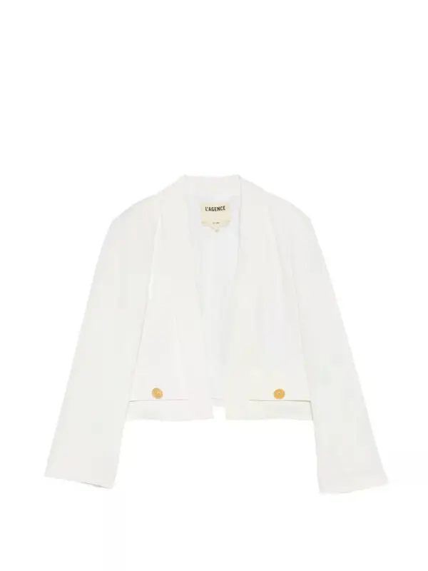 L'Agence Buttoned Detail Jacket - White