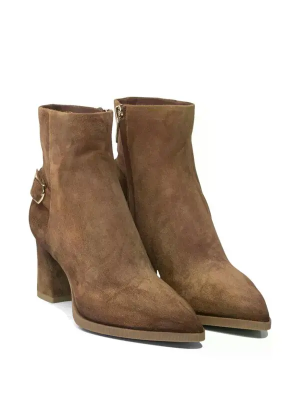 Santoni Buckle Suede Boots - Brown