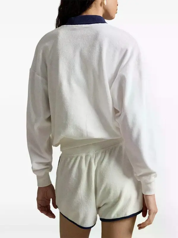 Polo Ralph Lauren Terry Long-sleeve Polo Top - White
