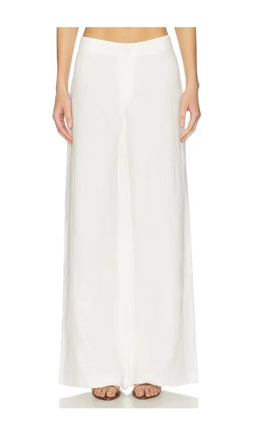 Bardot Serafina Linen Mid Rise Wide Leg Trouser