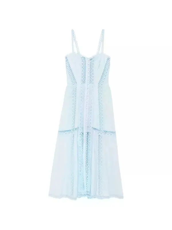 Charo Ruiz Ibiza Lace Trim Dress - Blue