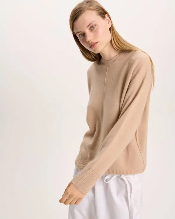 ATM Anthony Thomas Melillo Crew Neck Cashmere Sweater - Fawn