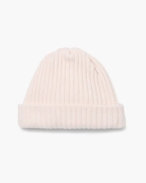 ATM Anthony Thomas Melillo Plaited Ribbed Cashmere Beanie - Fade Rose Chalk
