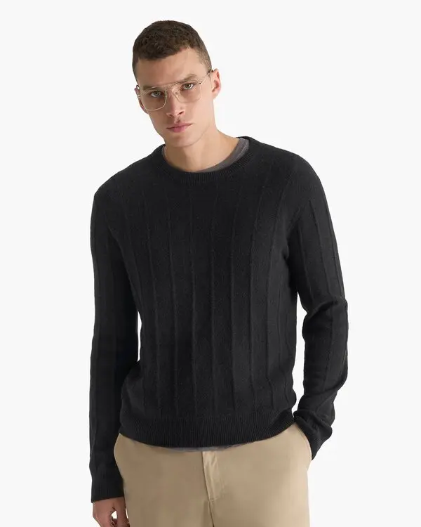 ATM Anthony Thomas Melillo Wide Rib Cashmere Crew Neck Sweater