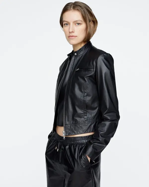ATM Anthony Thomas Melillo Leather Moto Jacket - Back