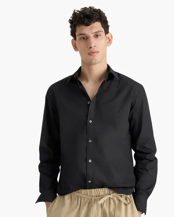 ATM Anthony Thomas Melillo Cotton Poplin Button Down Shirt - Black