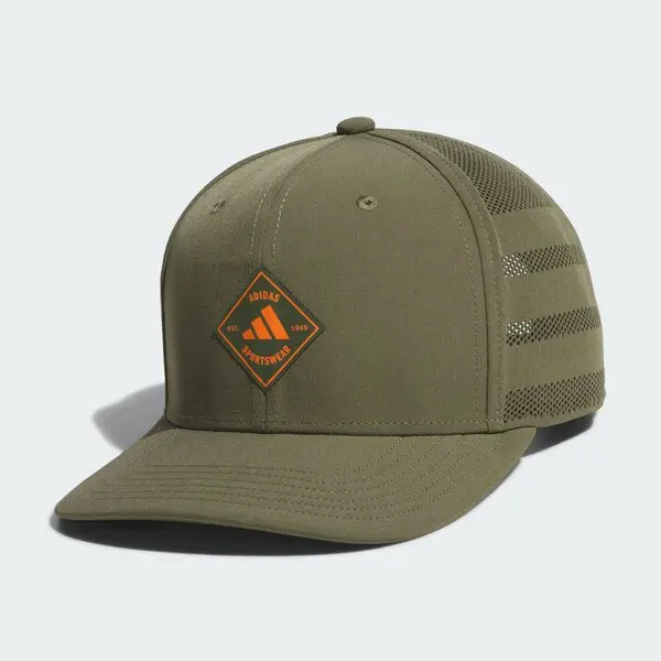 Adidas Quick Dry Snapback Cap - Strong Olive / Pure Orange