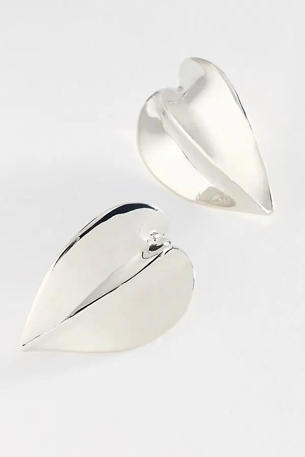 Anthropologie Leaf Drop Earrings - Silver
