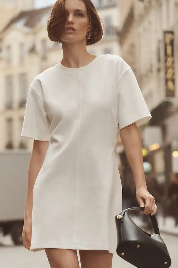 Anthropologie T-shirt Shift Dress - White