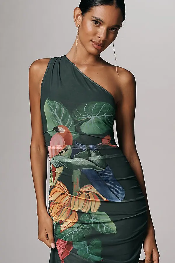 slim fit dress slacks Farm Rio Green Flowering Garden Tree Mini Dress main image 1