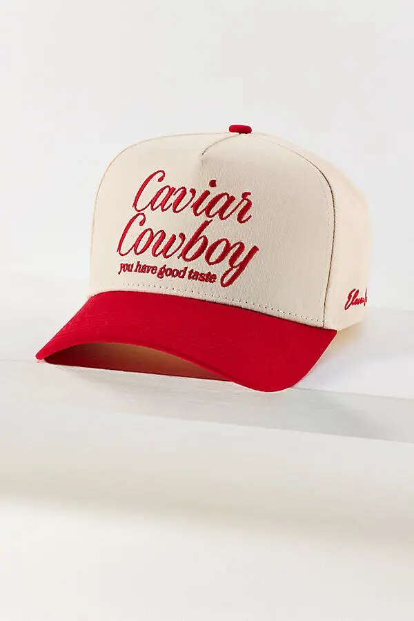 Anthropologie Eleven Eleven Caviar Cowboy Trucker Hat - Red