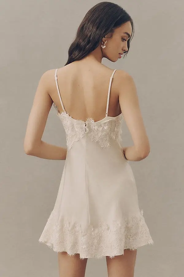 Bardot Alerie Lace Satin Mini Dress - Ivory | Editorialist