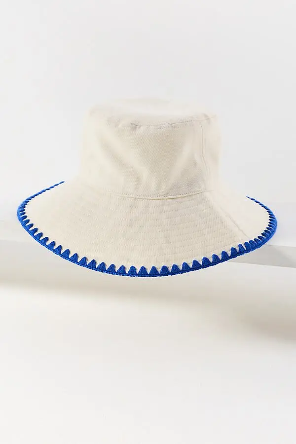 Anthropologie Whipstitch Bucket Hat - White
