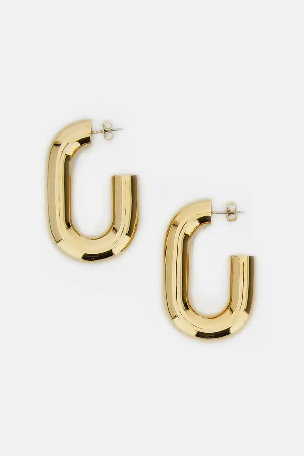 Rabanne Xl Link Hoop Earrings - Gold