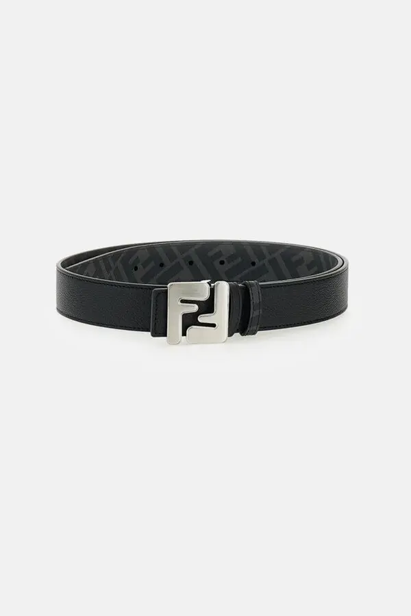 Fendi Ff Reversible Belt - Black