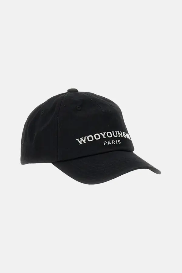 WOOYOUNGMI Baseball Cap With Embroidered Logo - Black