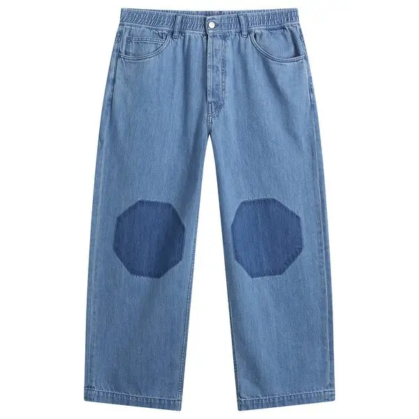 EBIT Octagon Patch Denim Jeans - Blue