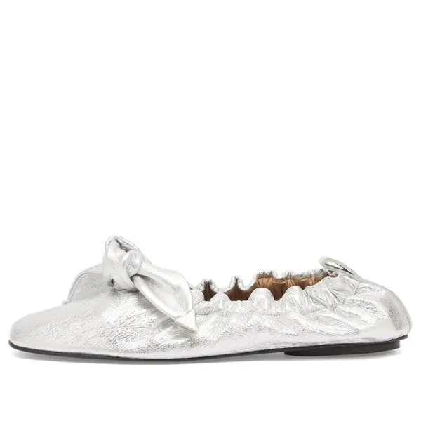 Toga Metallic Leather Ballet Flats
