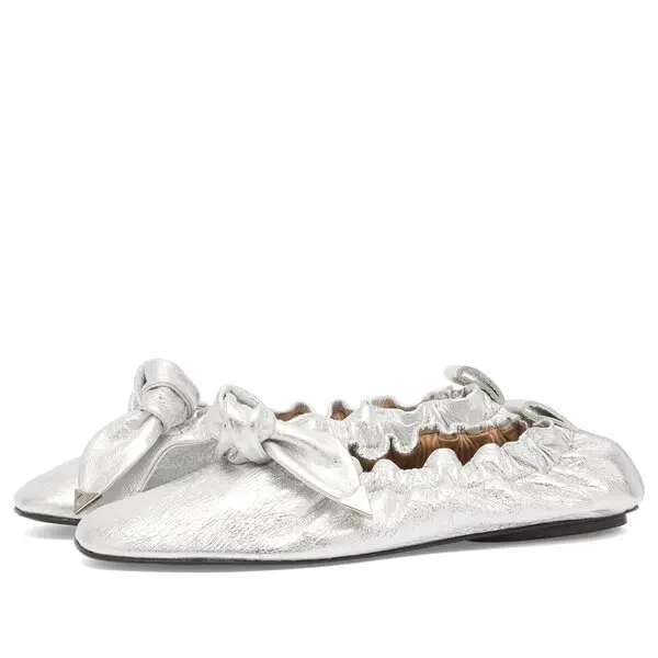 Toga Metallic Leather Ballet Flats
