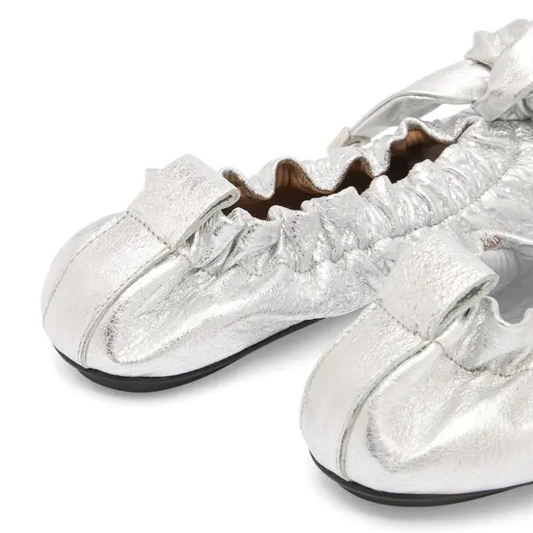 Toga Metallic Leather Ballet Flats
