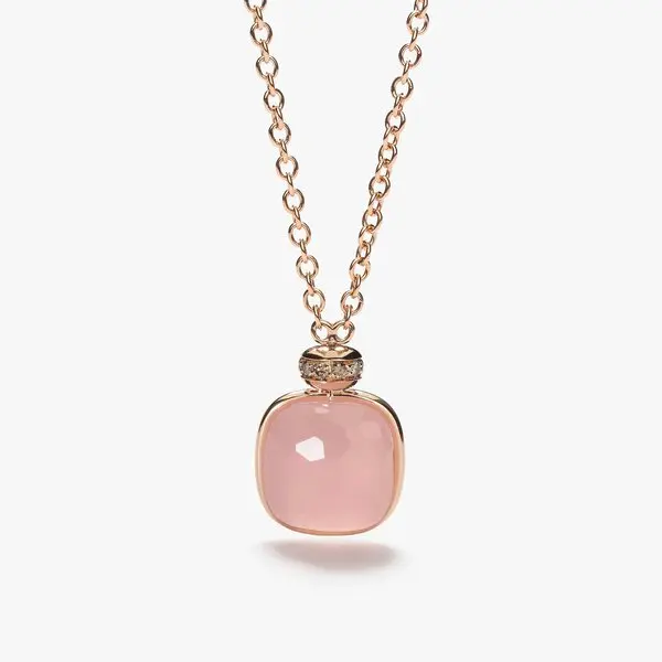 Pomellato Nudo Classic Necklace With Pink Gemstone Pendant - Rose