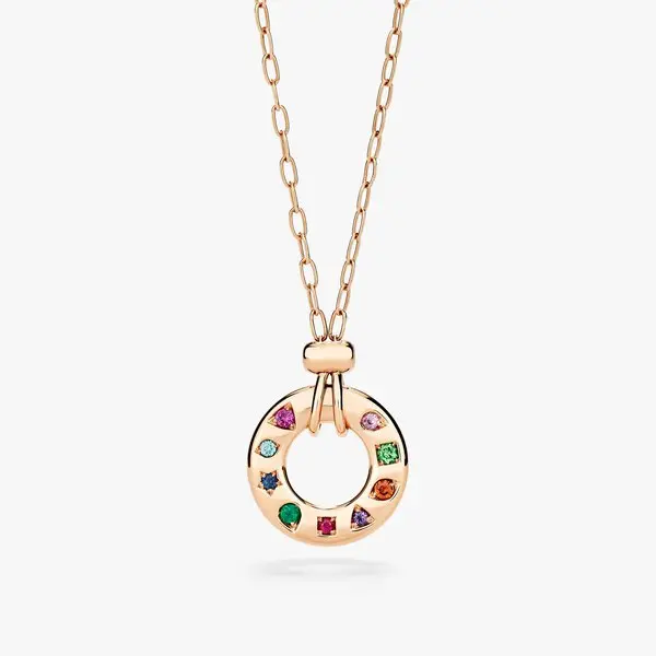 Pomellato Iconica Reversible Necklace With Gemstones And Rose Gold - Multicolor