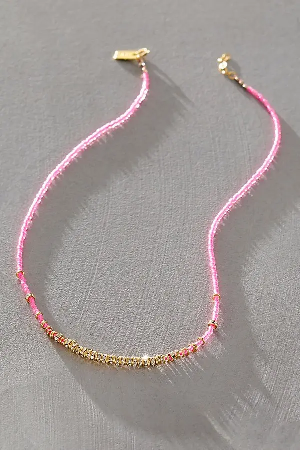 IWONA LUDYGA DESIGN Short Crystal Necklace - Hot Pink