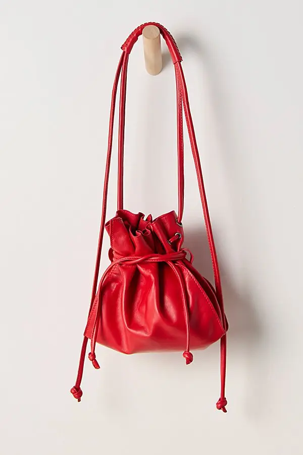 Free People Lucy Leather Pouch - Red