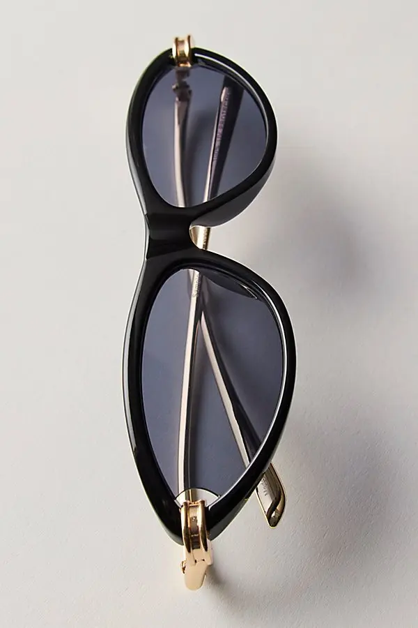 Free People Milee Cat Eye Sunglasses - Black/gold