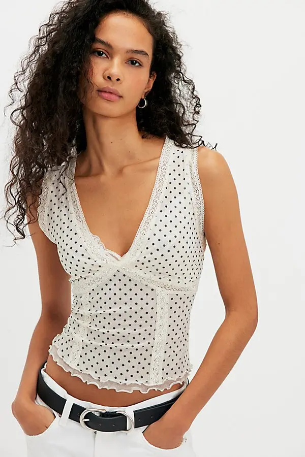 Free People True Romance Tank - Ivory Combo