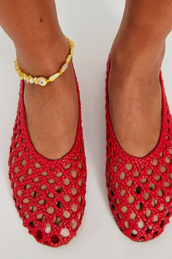 Sam Edelman Shira Woven Ballet Flats - Red