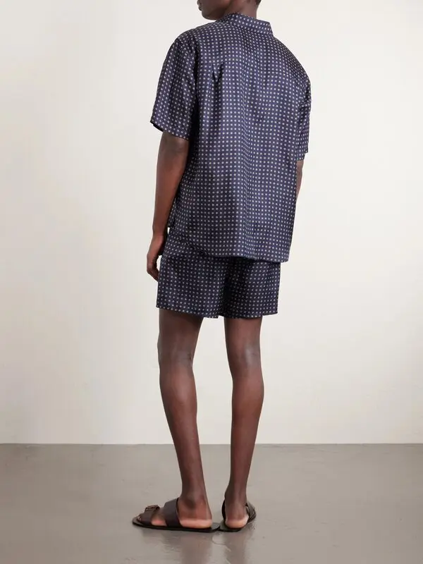 Saint Laurent Printed Silk-voile Shirt - Blue