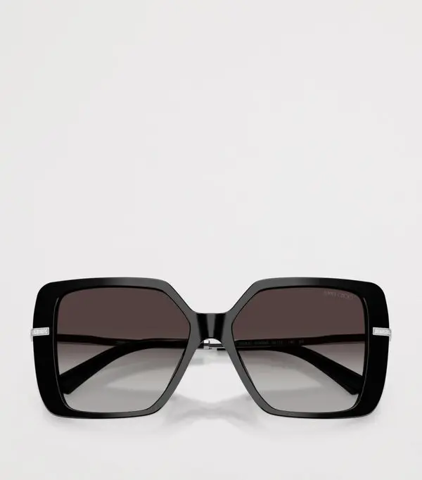 JIMMY CHOO Square Sunglasses - Black