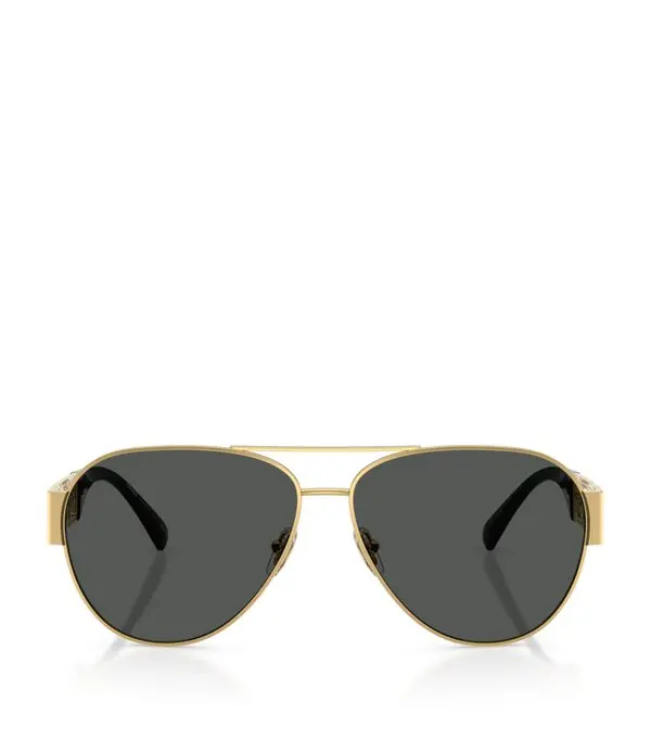 Versace Metal Ve2289 Pilot Sunglasses - Gold