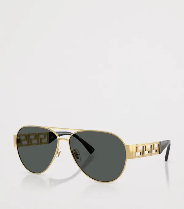 Versace Metal Ve2289 Pilot Sunglasses - Gold