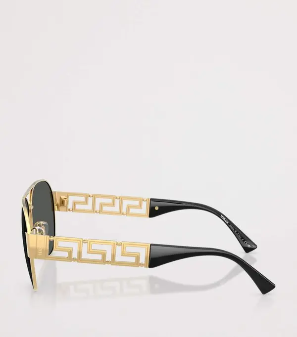 Versace Metal Ve2289 Pilot Sunglasses - Gold