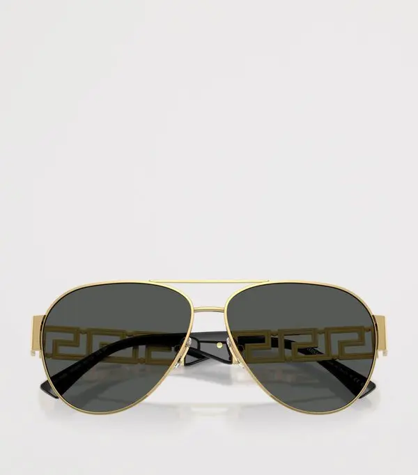 Versace Metal Ve2289 Pilot Sunglasses - Gold