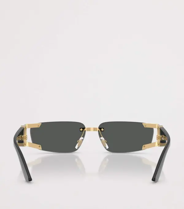 Versace Metal Rectangle Sunglasses - Gold