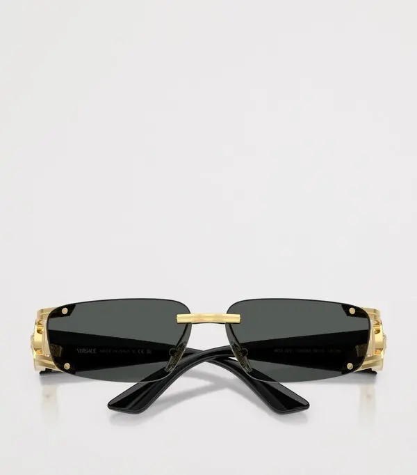 Versace Metal Rectangle Sunglasses - Gold
