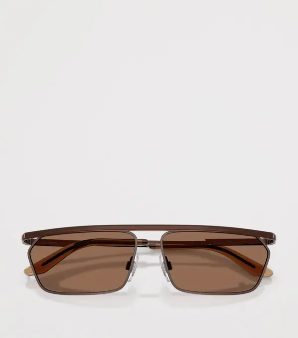 Dolce & Gabbana Metal Rectangle Sunglasses - Brown