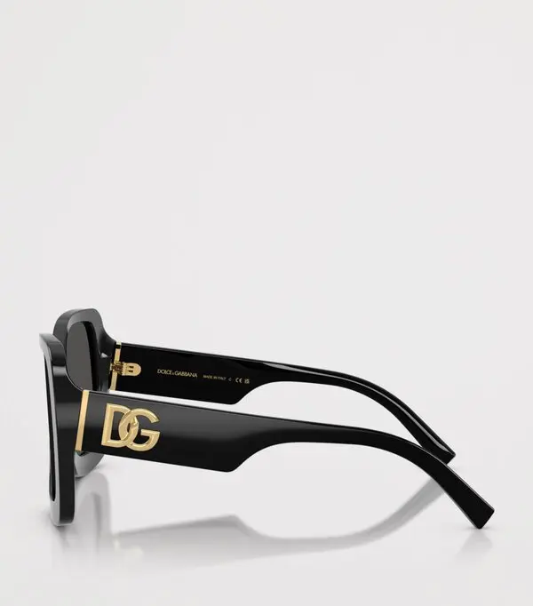 Dolce & Gabbana Acetate Dg Crossed Sunglasses - Black