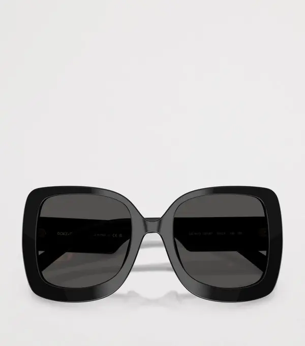 Dolce & Gabbana Acetate Dg Crossed Sunglasses - Black