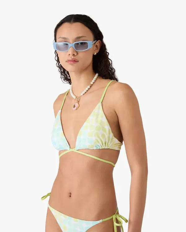Casablanca Optic Drop String Beaded Bikini Top - Multicolor