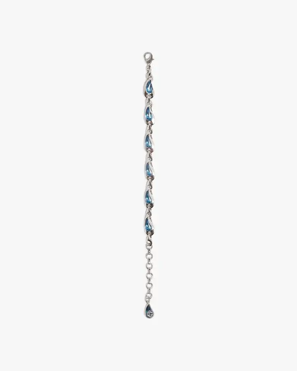 Casablanca Silver And Blue Water Drop Brass Bracelet - Multicolor