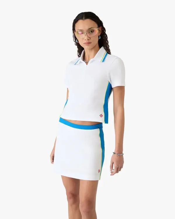 Casablanca Tennis Club Cut-out Polo Shirt