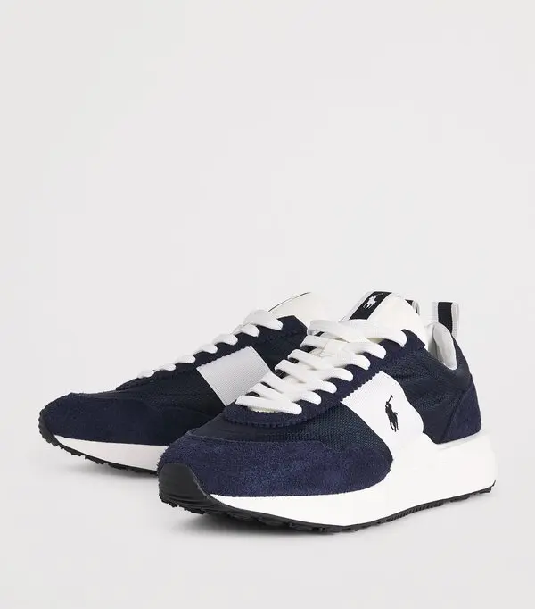 Polo Ralph Lauren Leather-blend Train 89 Sneakers - Navy