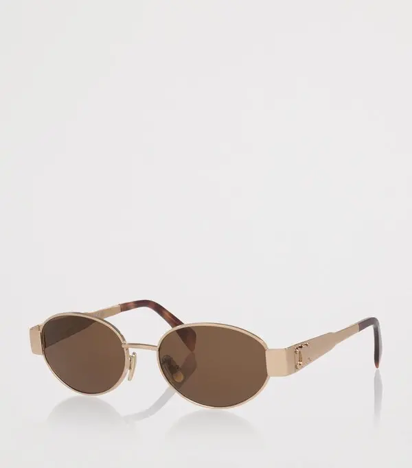 Celine Metal Triomphe Cl40235u Oval Sunglasses