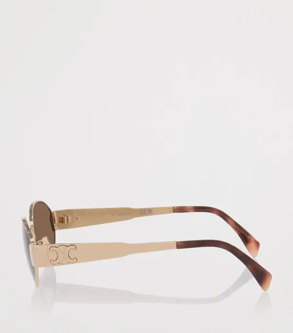Celine Metal Triomphe Cl40235u Oval Sunglasses