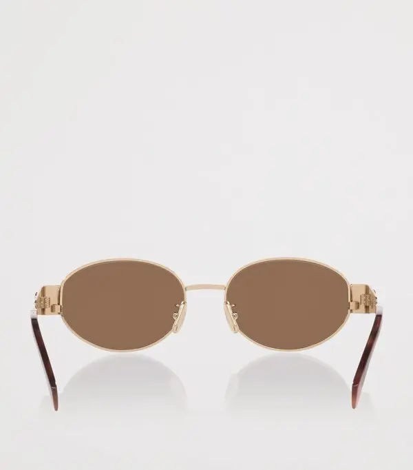 Celine Metal Triomphe Cl40235u Oval Sunglasses